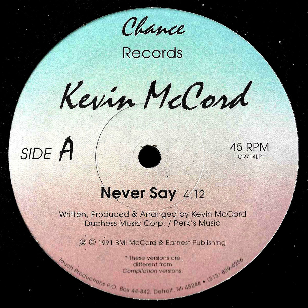 Kevin McCord - Never Say – Invisible City Editions